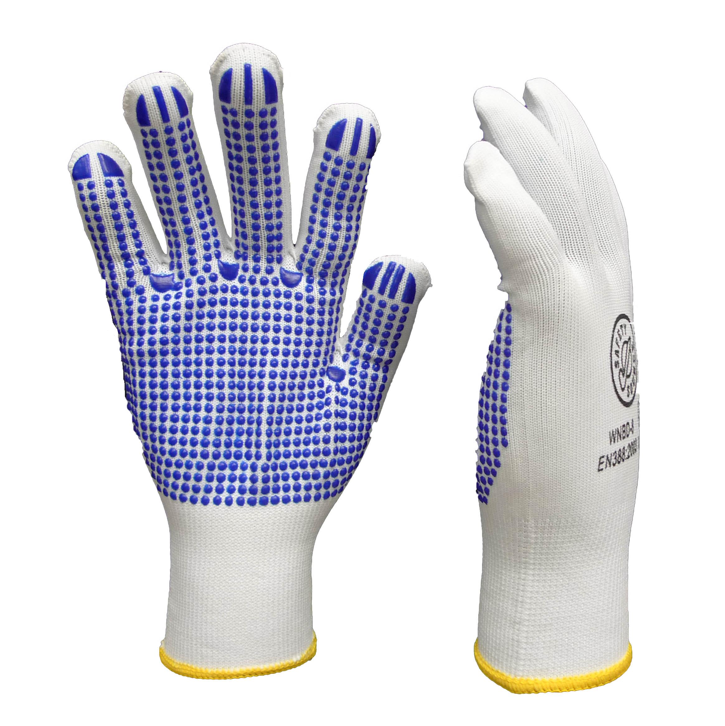 A1 Safety Work Gloves Multi-pack 24 Pairs Polka Dot PVC Nylon Work ...