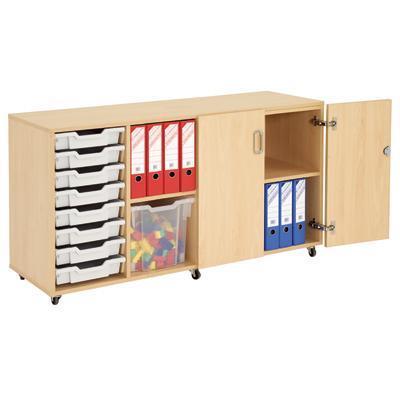 ebuy - Craig International - Wooden Storage Unit - Beech with 8 Grey ...