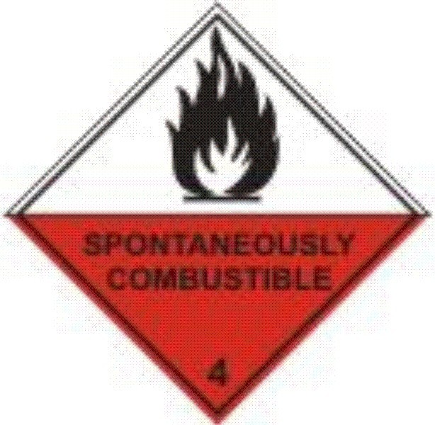 Craig International - Class 4 - Spontaneously Combustible Hazard Label ...
