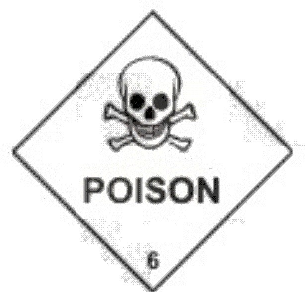 Craig International - Class 6 - Poison Hazard Label Self Adhesive 100x100mm