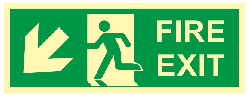 ebuy - Craig International - Fire Exit Directional Sign (Down Left) SC14
